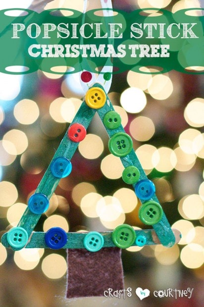 Make a Fun Popsicle Stick Christmas Tree Ornament