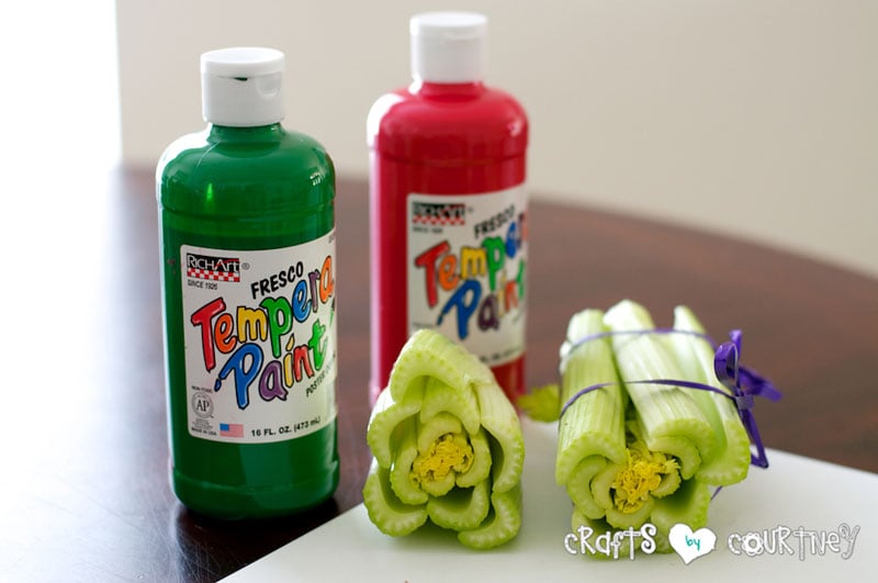 Create Celery Flower Stamping Art