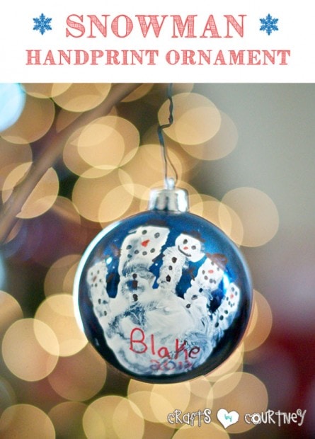 Easy-to Make Handprint Snowmen Ornament
