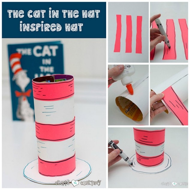 Make a Cat in the Hat Inspired Hat for Dr. Seuss' Birthday