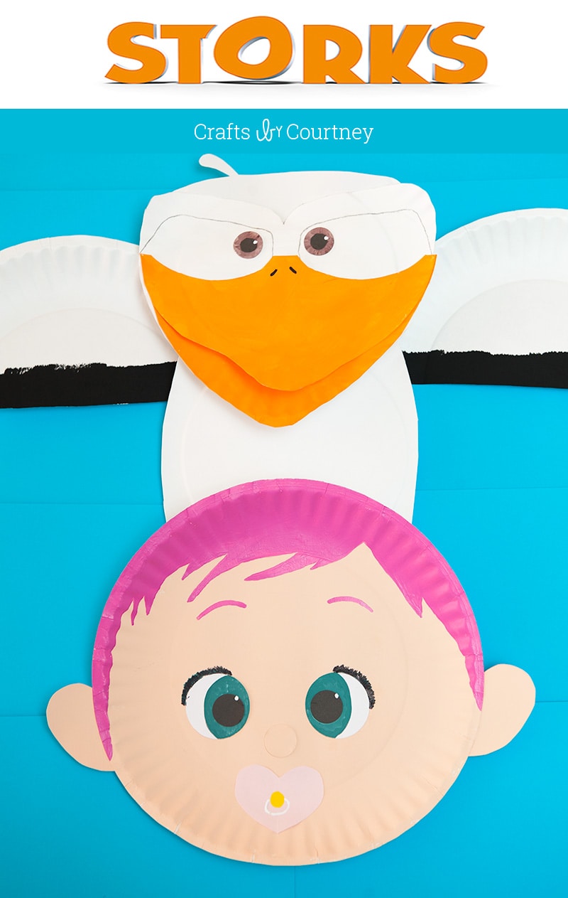 Paper Plate Craft inspired by the new movie Storks