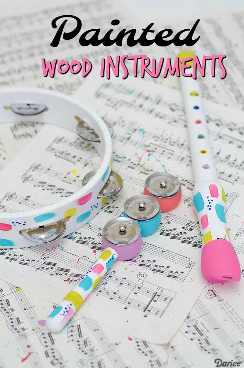 Colorful Painted Wood Instruments