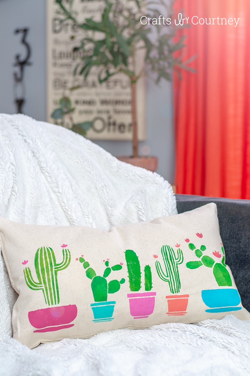 Create a DIY Painted Throw Pillow - Cactus Style!