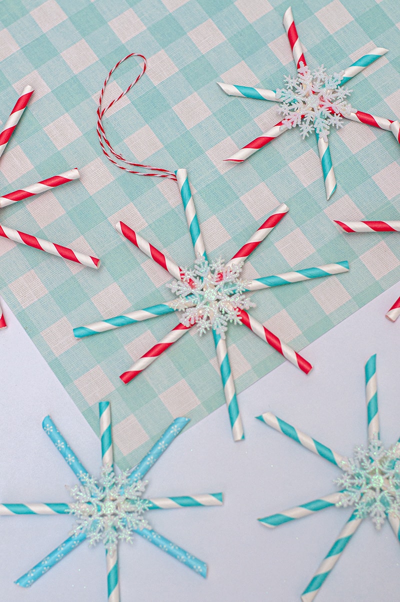 Paper Straw Snowflake Ornament